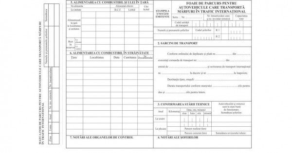 Foaie parcurs marfa A4 international